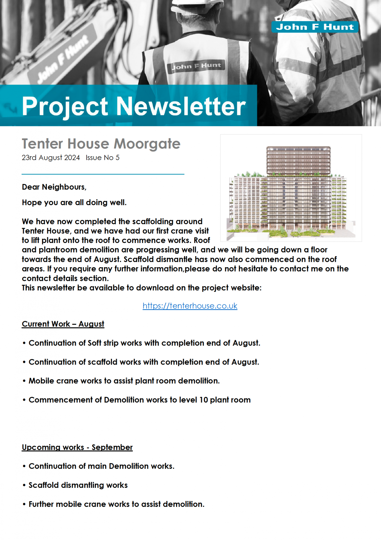 Construction updates | Tenter House